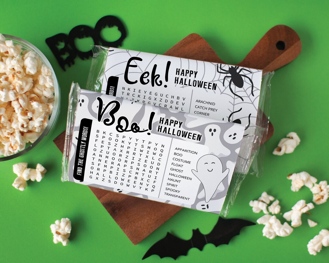 Halloween Popcorn Wrapper Duo - PRINTABLE Microwave Popcorn Wrapper ...