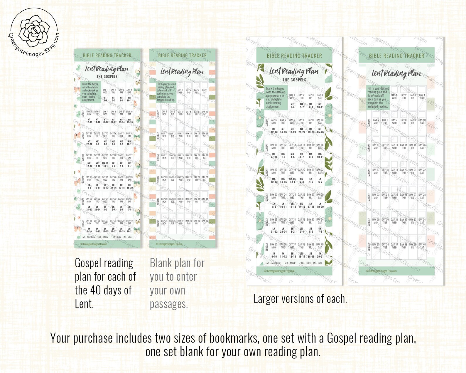 Lent Bookmark Bible Tracker - Printable Bookmark, Lenten Reading Plan ...