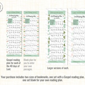 Lent Bookmark Bible Tracker - Printable Bookmark, Lenten Reading Plan ...