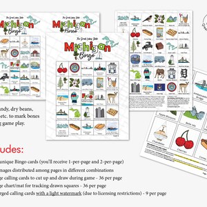 Michigan Bingo Cards 50 PRINTABLE Unique Cards to Download Instantly ...