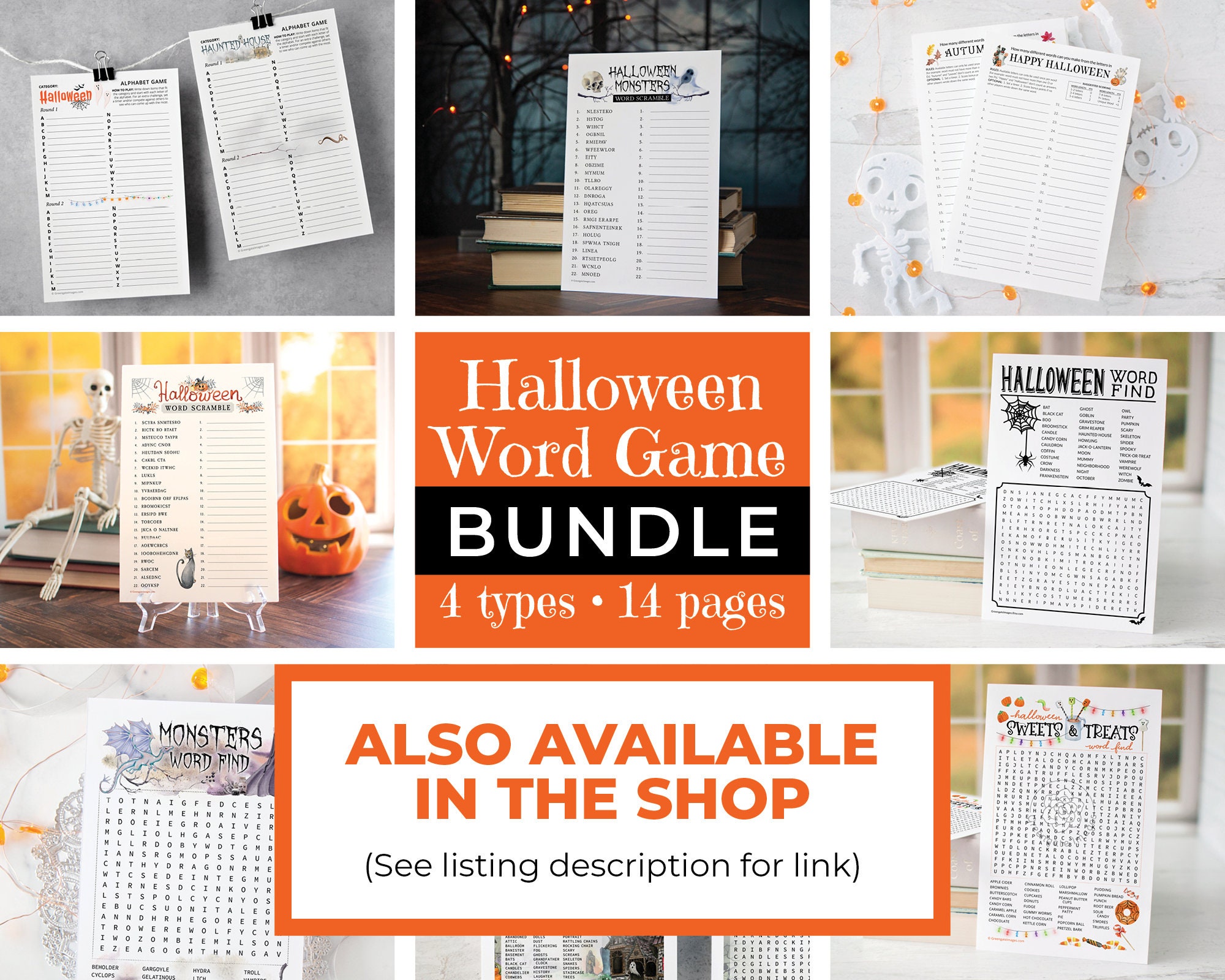 Monsters Word Find - PRINTABLE Downloadable Activity. Halloween Word ...