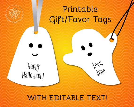 Halloween Ghost Gift Tags printable gift tags favor tags | Etsy