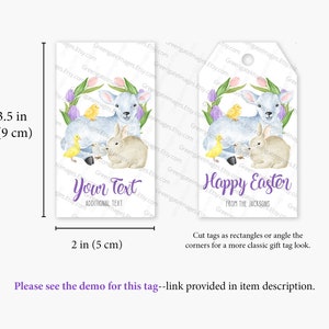 Easter / Spring Gift Tags Printable Gift Tags Editable | Etsy