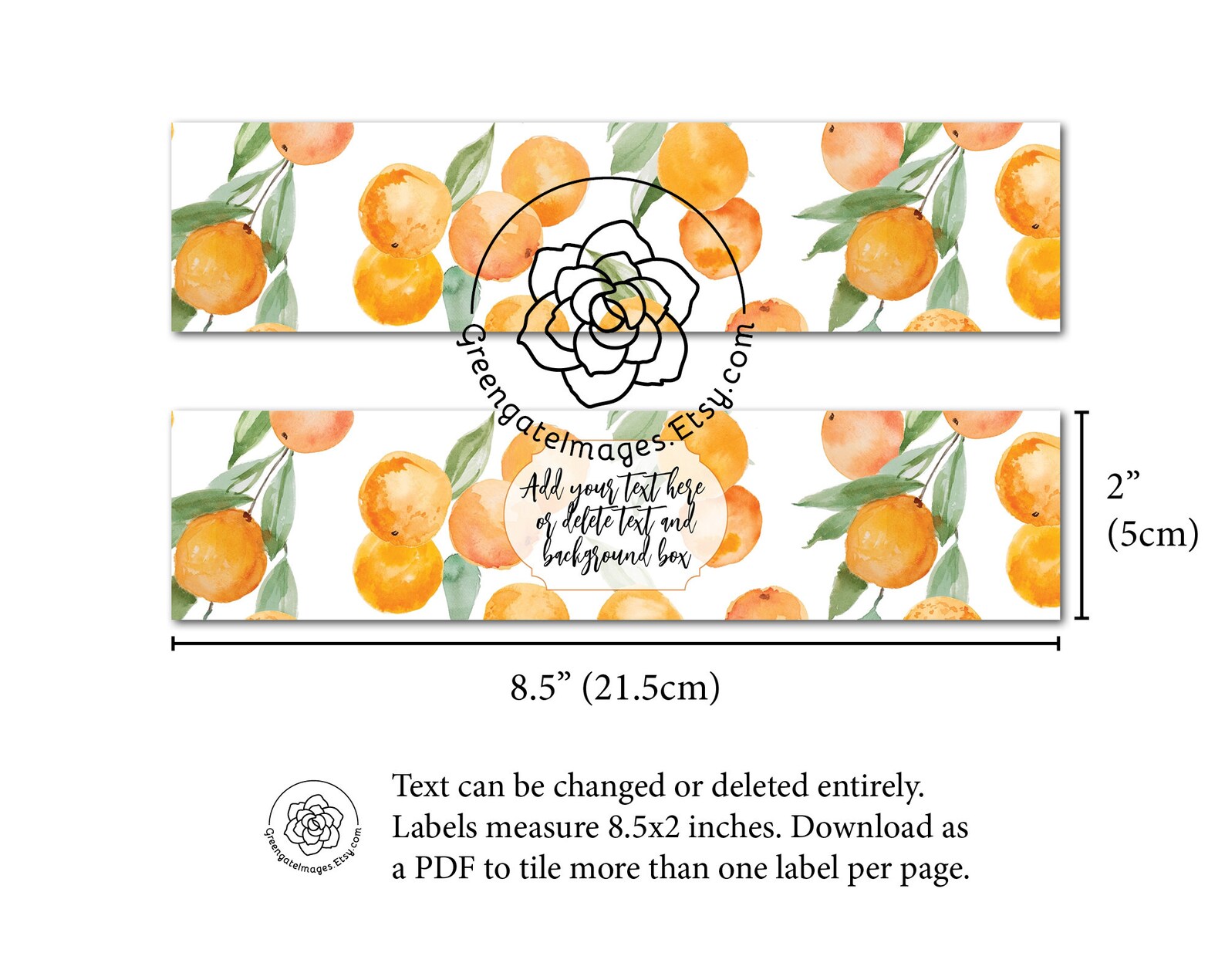 Oranges Water Bottle Label Printable Corjl Editable Party - Etsy