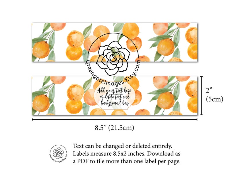 Oranges Water Bottle Label Printable Corjl Editable Party - Etsy