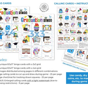 Kindergarten Graduation Bingo Game – 3x3 and 4x4 Cards for Young Kids ...