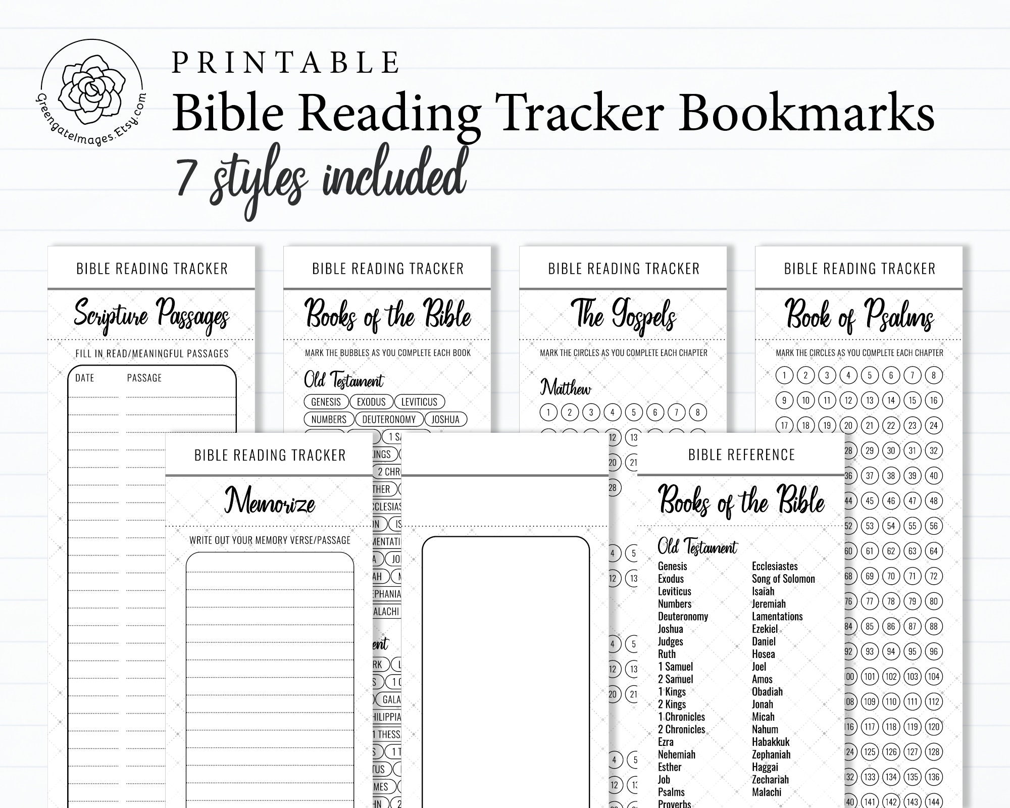 Bible Tracking Bookmarks printable bookmarks bible reading | Etsy