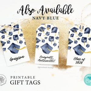 Navy Blue Graduation Bunting - PRINTABLE Graduation Cap Design, Party ...