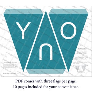Teal Letter Banner - PRINTABLE, Editable Banner PDF. Instant Digital ...