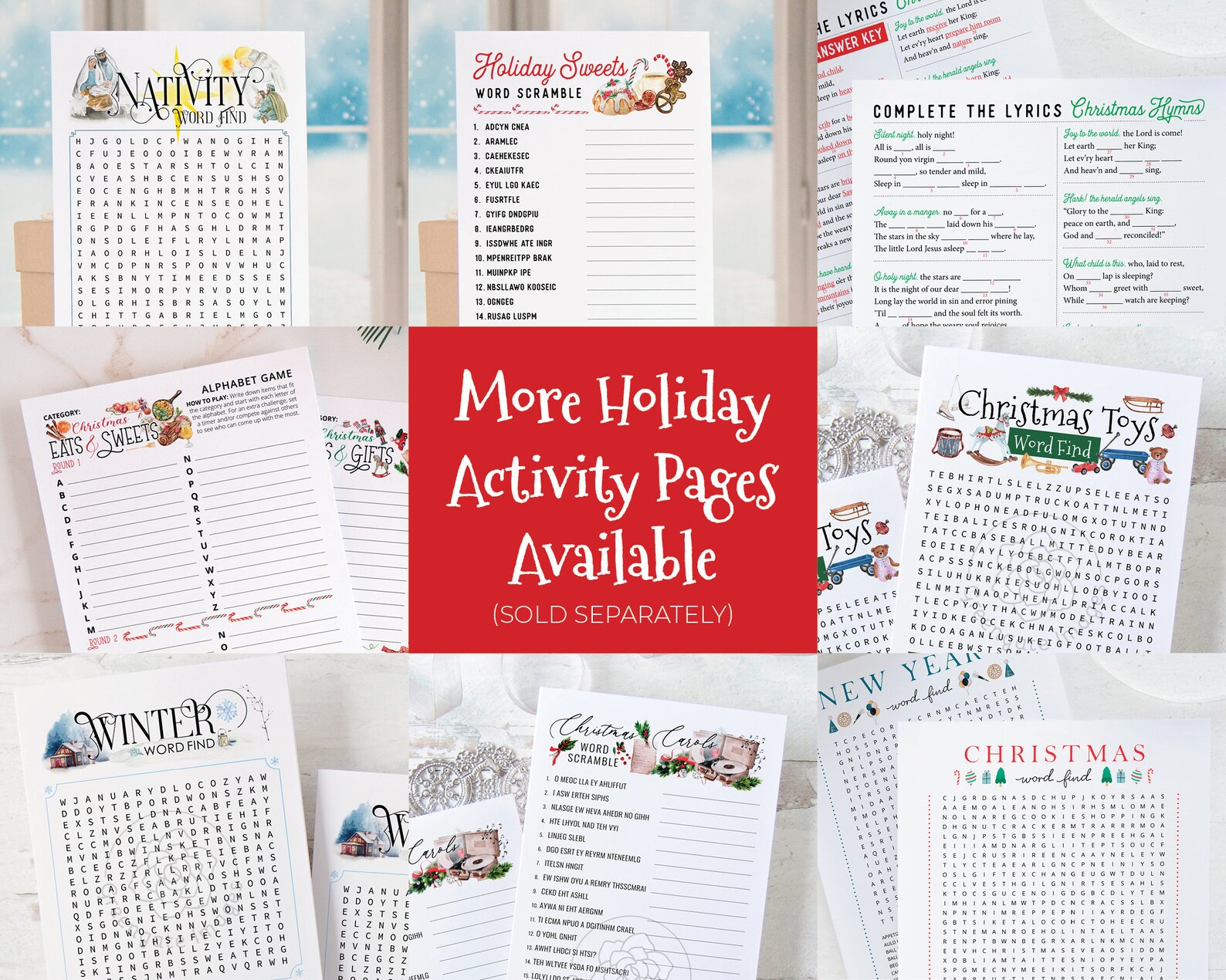 Holiday Sweets Word Scramble PRINTABLE Downloadable - Etsy