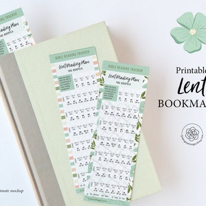 Lent Bookmark Bible Tracker - Printable Bookmark, Lenten Reading Plan ...