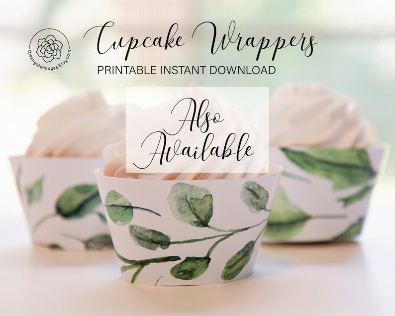 Wedding Cupcake Wrappers - PRINTABLE Floral Cupcake Wraps Pdf, Burnt ...