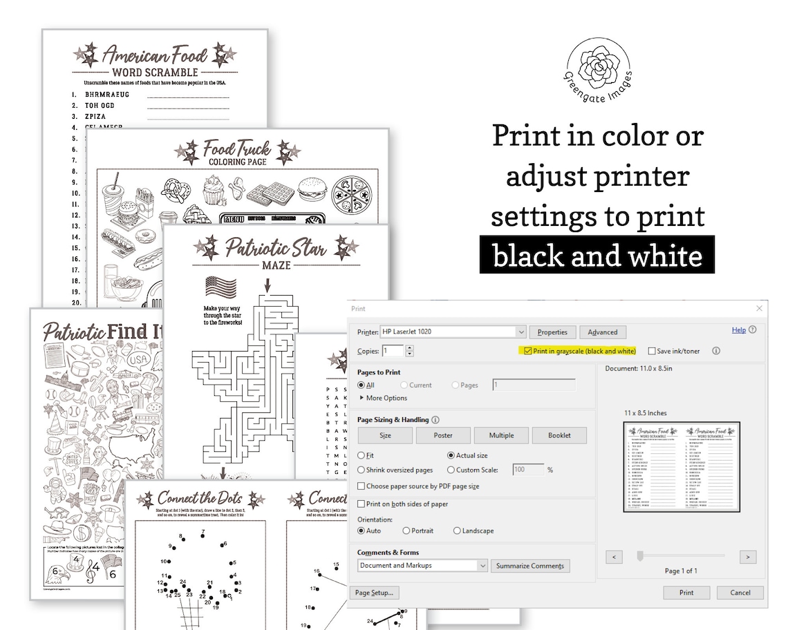 US Patriotic Activity Bundle - PRINTABLE Word Games & Puzzles for ...