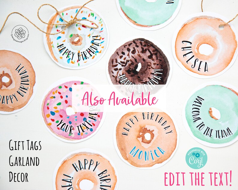 Krispy Kreme Gift Tags Printable Gift Tag Editable Corjl - Etsy