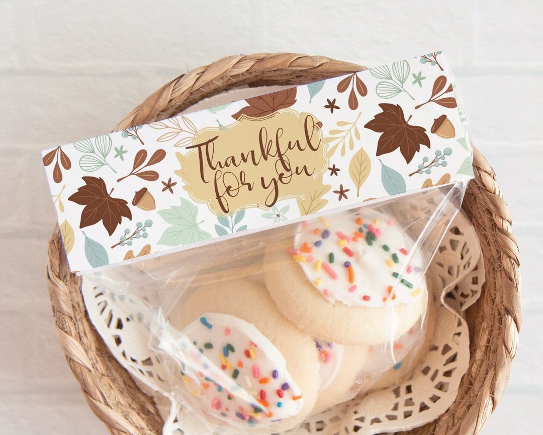 6.5" Fall Leaf/thanksgiving Bag Toppers - PRINTABLE Sandwich Bag Card ...