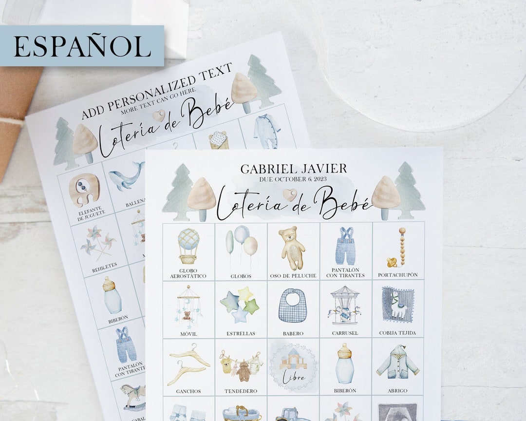 BOY Lotería De Bebé: 100 Cards, PRINTABLE Bingo Pdf, Personalized Baby ...