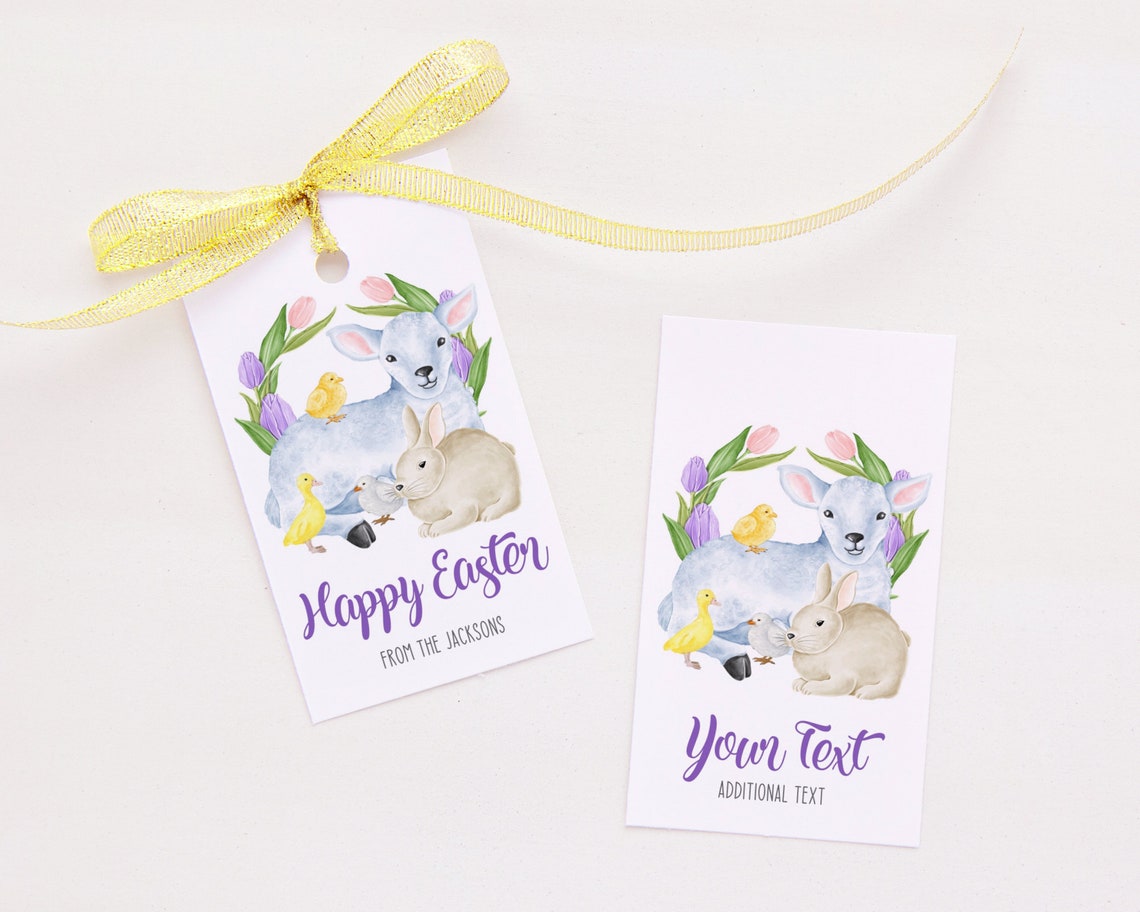 Easter / Spring Gift Tags Printable Gift Tags Editable | Etsy