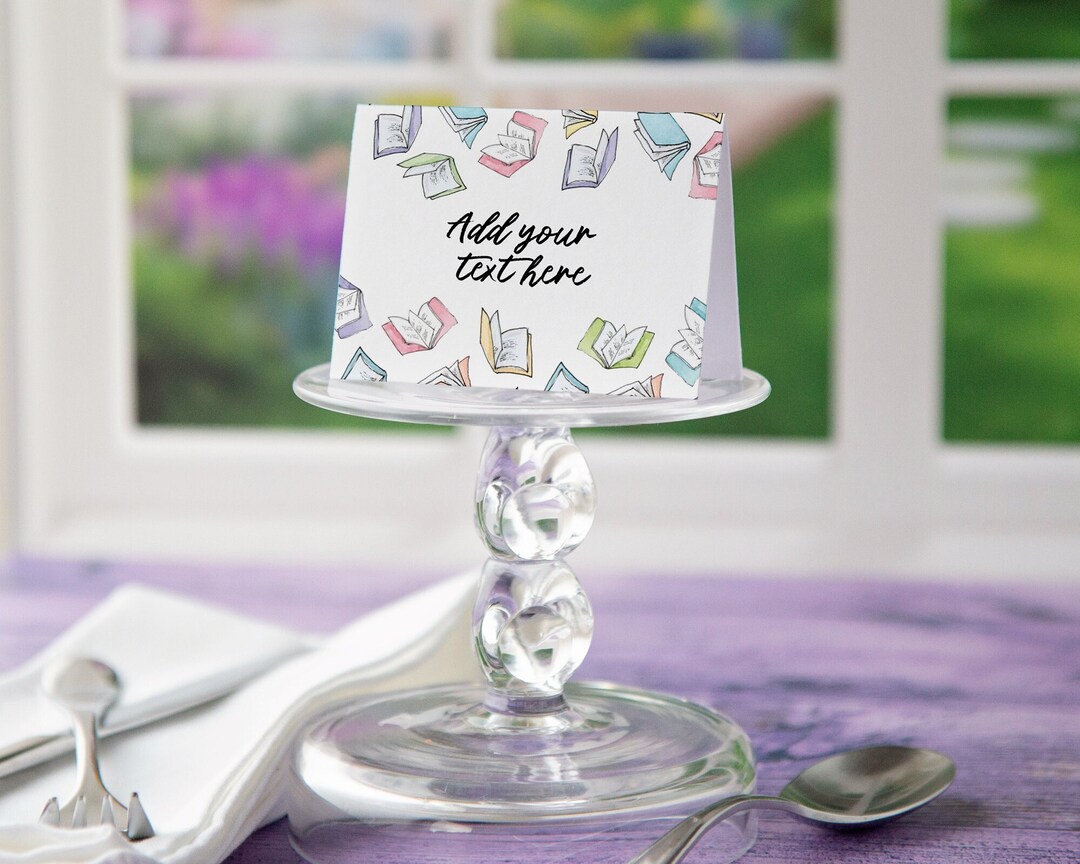 Books Buffet Signs - Printable Placecards Template. Corjl Buffet Cards ...