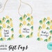 Lemon Gift/favor Tags Corjl, Printable Gift Tags, Editable Text, Lemon ...