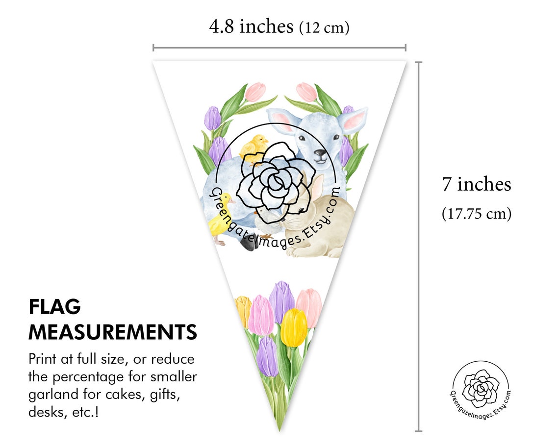Easter Bunting PRINTABLE Banner Flags Instant Digital | Etsy