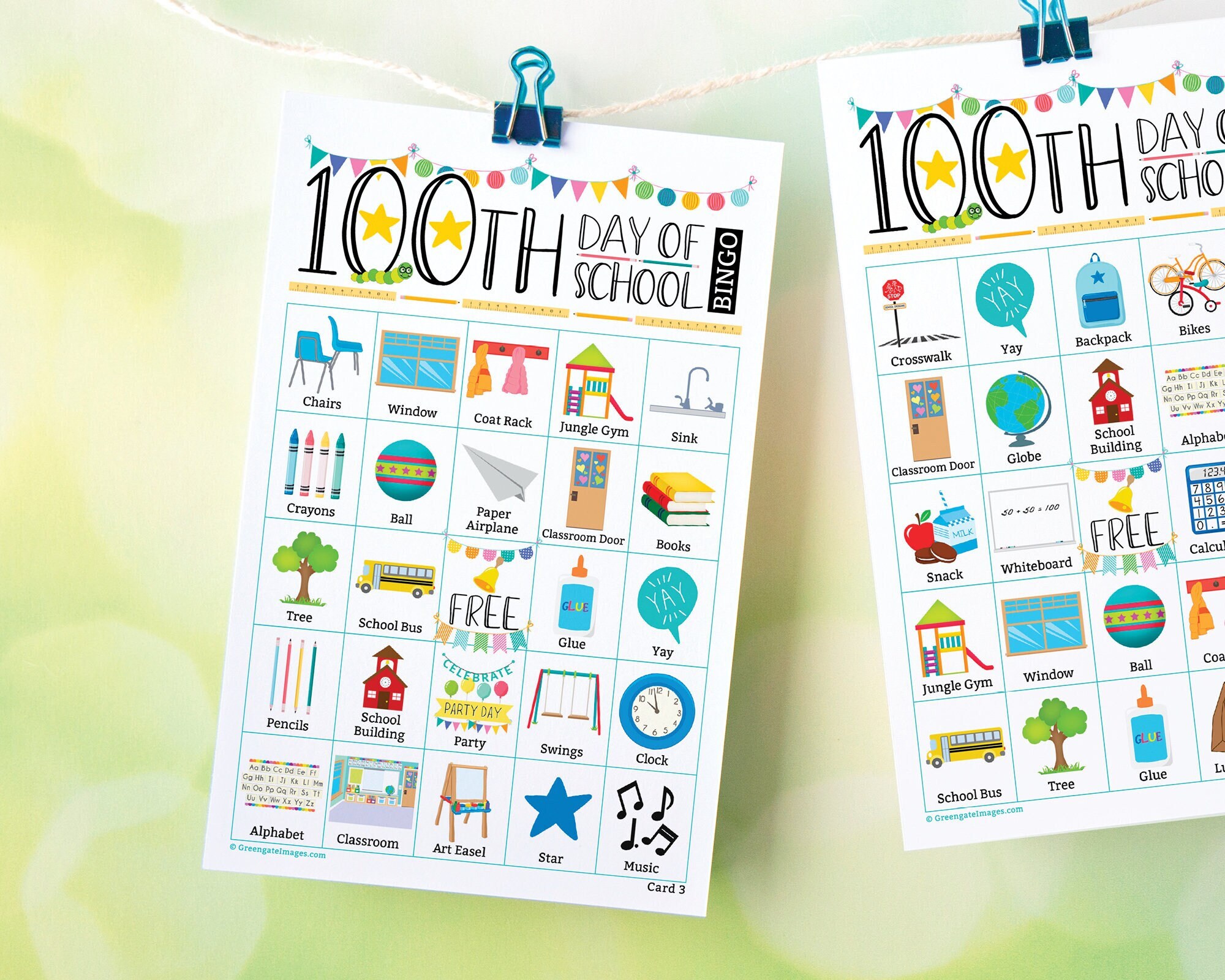 100th Day of School Bingo - 50 PRINTABLE Unique Cards. Instant Digital ...