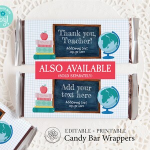 School Candy Bar Wrappers - PRINTABLE Custom Standard Wrap, Editable in ...
