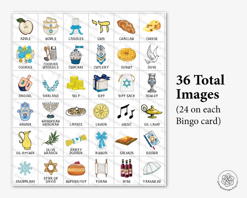 Hanukkah Bingo Cards: Printable Bingo 50 Cards Senior | Etsy