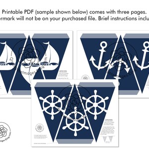Nautical Bunting - Printable Nautical Party Decor, Sailboat Anchor ...
