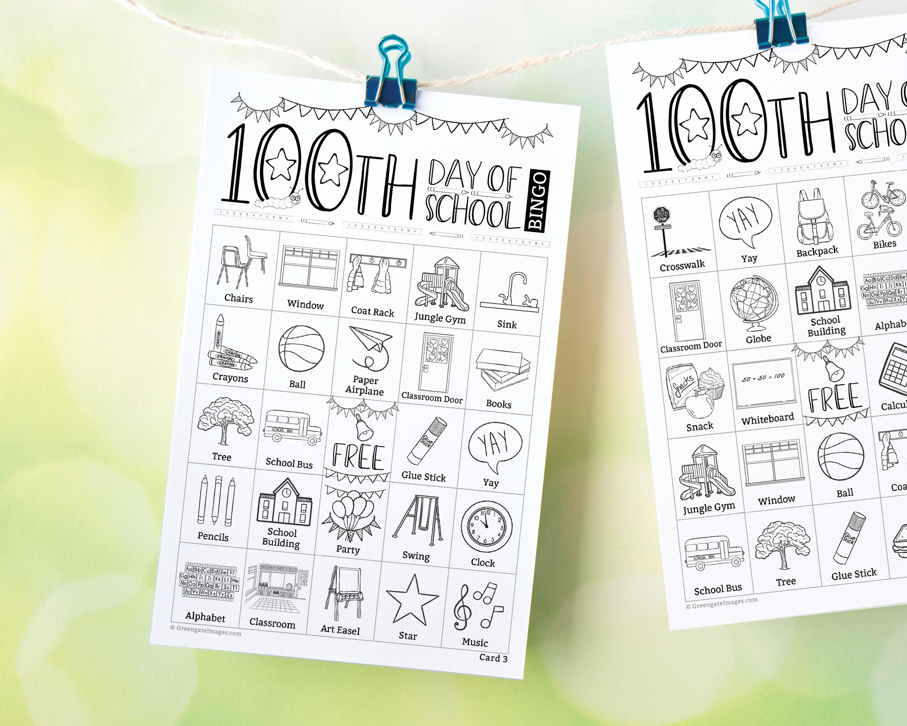 100th Day of School Bingo - 50 PRINTABLE Unique Cards. Instant Digital ...