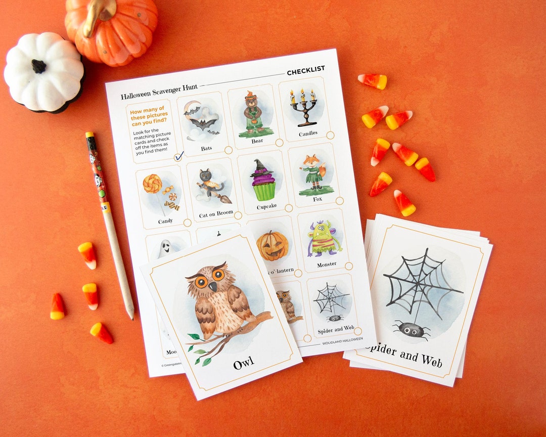 Kids' Halloween Scavenger Hunt - PRINTABLE Preschool, Kindergarten ...