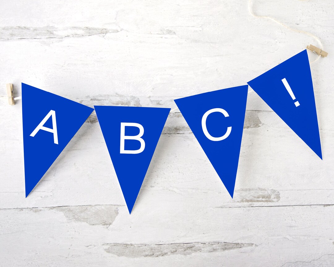 Blue Letter Banner - PRINTABLE, Editable Banner PDF. Instant Digital ...