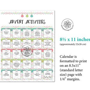 PRINTABLE Advent Calendar - Kids Advent Calendar Template, Edit in ...