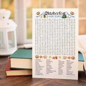 Oktoberfest Word Search - Big PRINTABLE 45-word Find. Instant Download ...