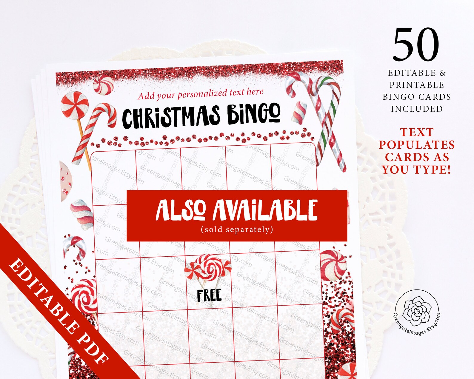 FILLABLE Winter Bingo Template: 50 Cards Printable Pdf - Etsy