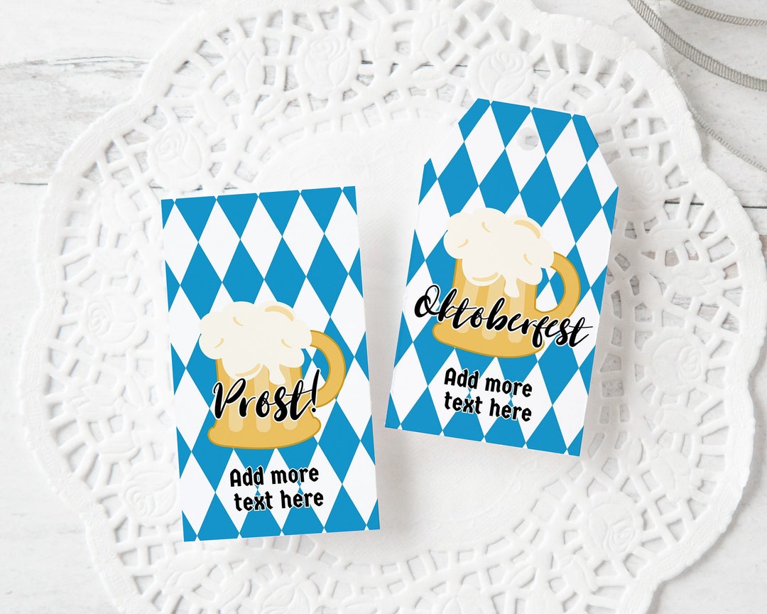 Oktoberfest Gift Tag - Printable Gift Tag, Favor Tag, Hang Tag, Edit in ...