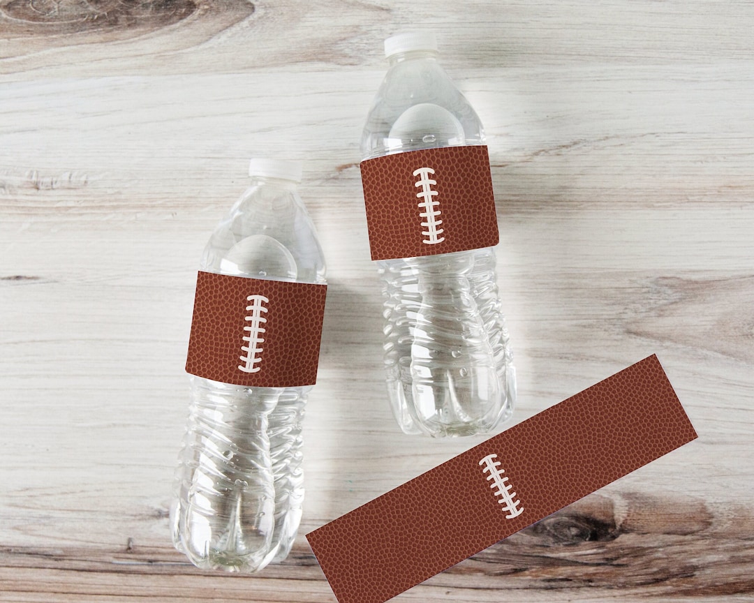 Football Water Bottle Label PRINTABLE Beverage Wrapper PDF. American ...