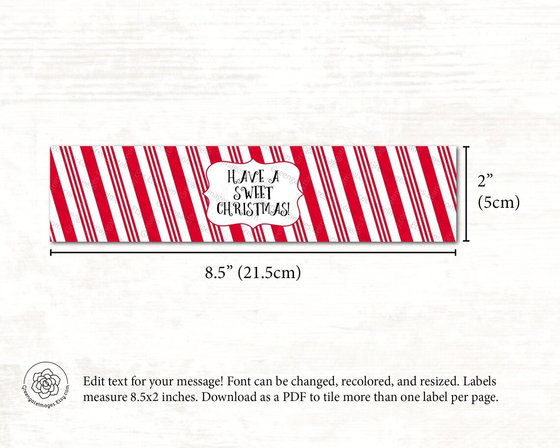 Christmas Water Bottle Label Printable Corjl Editable | Etsy