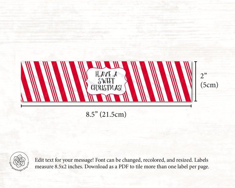 Christmas Water Bottle Label Printable Corjl Editable | Etsy