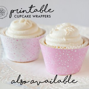 Mint Green Snowflake Cupcake Wrappers - Printable Cupcake Wrappers ...