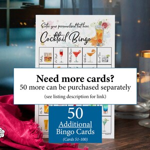 Cocktail Bingo: 50 Printable Bingo Cards With Labeled Alcoholic ...