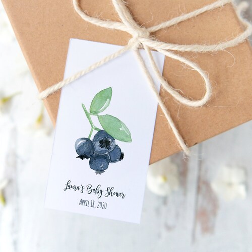 Blueberry Gift Tags Printable Gift Tag Editable Corjl - Etsy
