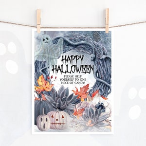 Spooky-beautiful Halloween Sign Template - PRINTABLE Editable Corjl 8 ...