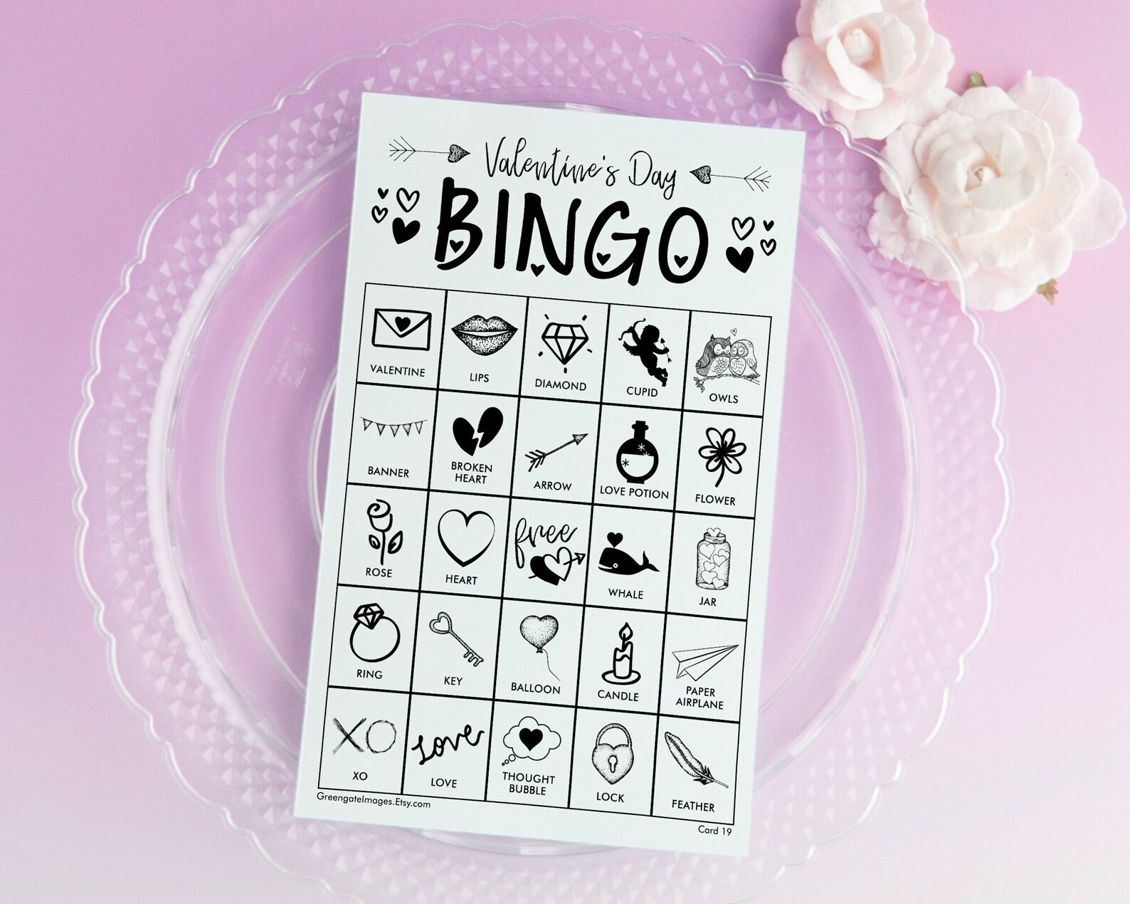 Valentine's Day Bingo Cards: Printable Bingo Cards Black - Etsy