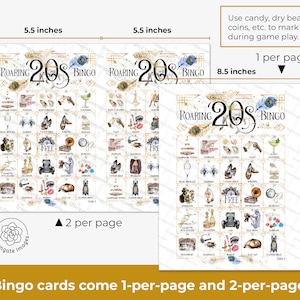 Roaring '20s Bingo Game - 50 PRINTABLE Unique Cards. Instant Digital ...
