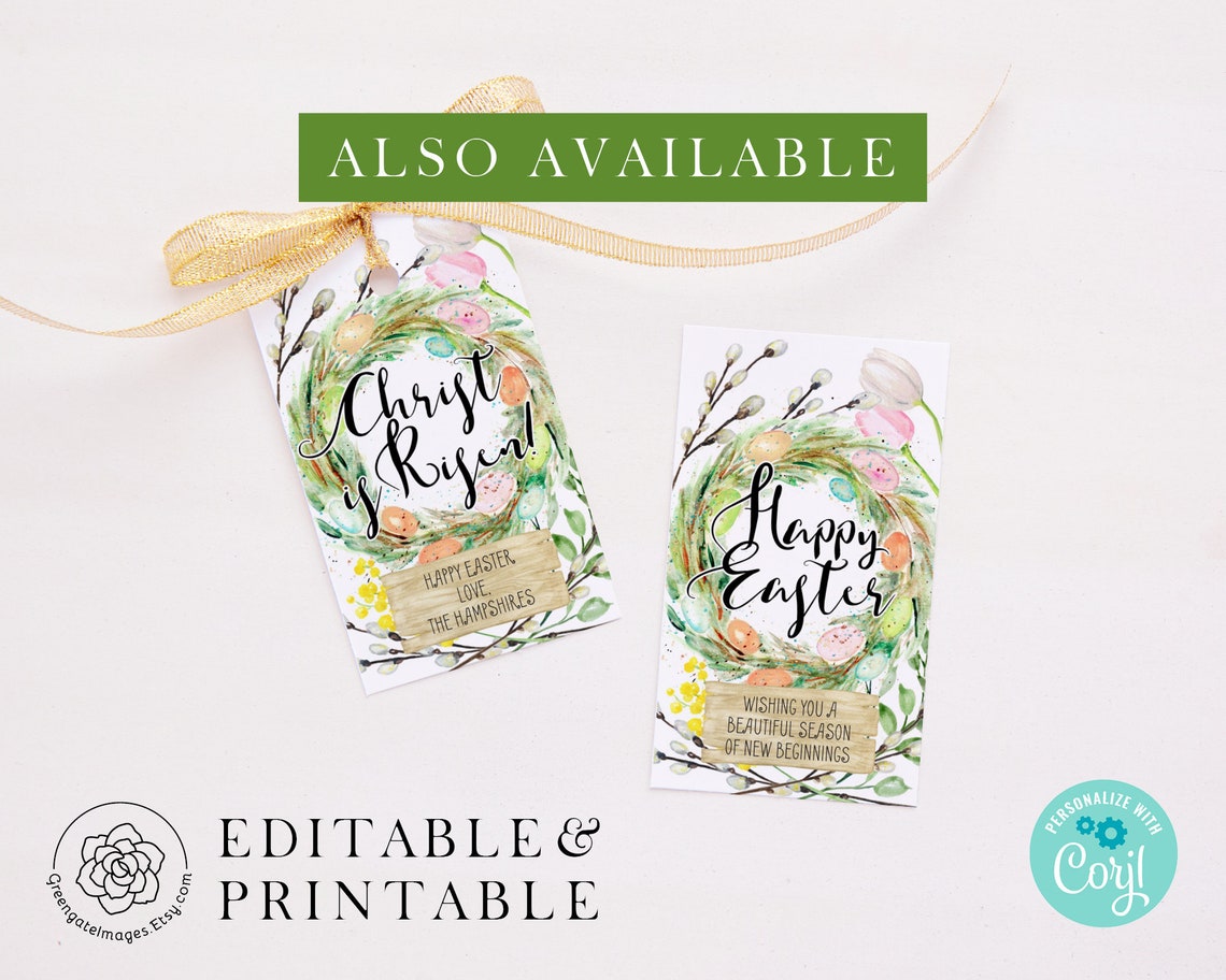 Easter / Spring Gift Tags Printable Gift Tags Editable | Etsy