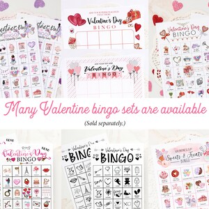 Valentine's Desserts Bingo Cards: Printable Bingo Cards, 50 Cards ...