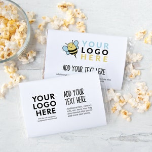 Custom Logo Popcorn Wrappers PRINTABLE Microwave Popcorn Wrap, Editable ...