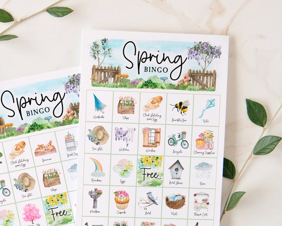 Spring Bingo Cards: Printable Bingo 50 Cards Senior Citizen | Etsy