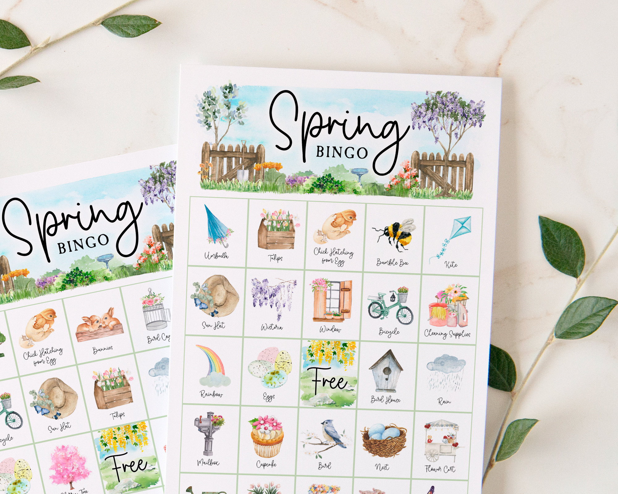 Spring Bingo Cards: Printable Bingo, 50 Cards, Senior Citizen Activity ...