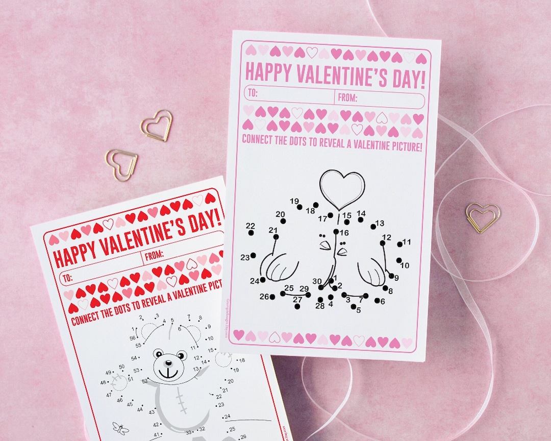Dot-to-dot Valentines - Printable, Connect the Dots, Kids Activities ...